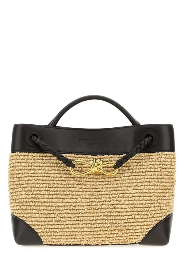 Bottega Veneta Raffia Small Andiamo Handbag - Brown