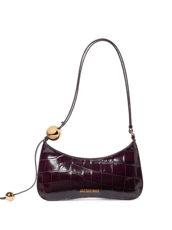 Jacquemus Le Bisou Perle Crocodile-effect Leather Shoulder Bag - Red