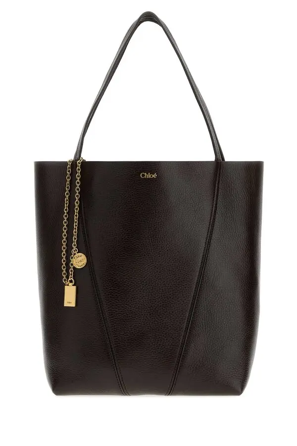 Chloé Dark Leather Spin Shopping Bag