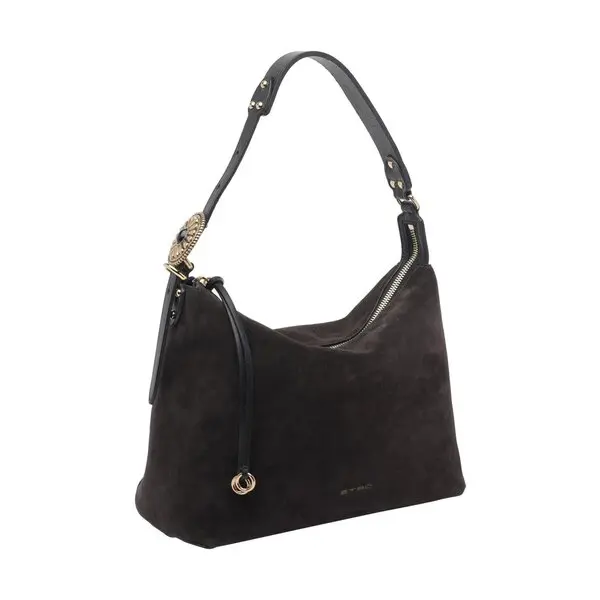 Etro Medium Suede Rosette Shoulder Bag