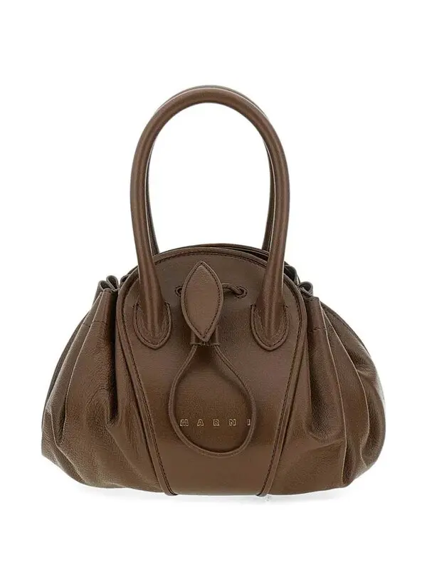 Marni Tulipa Small Leather Handbag - Brown