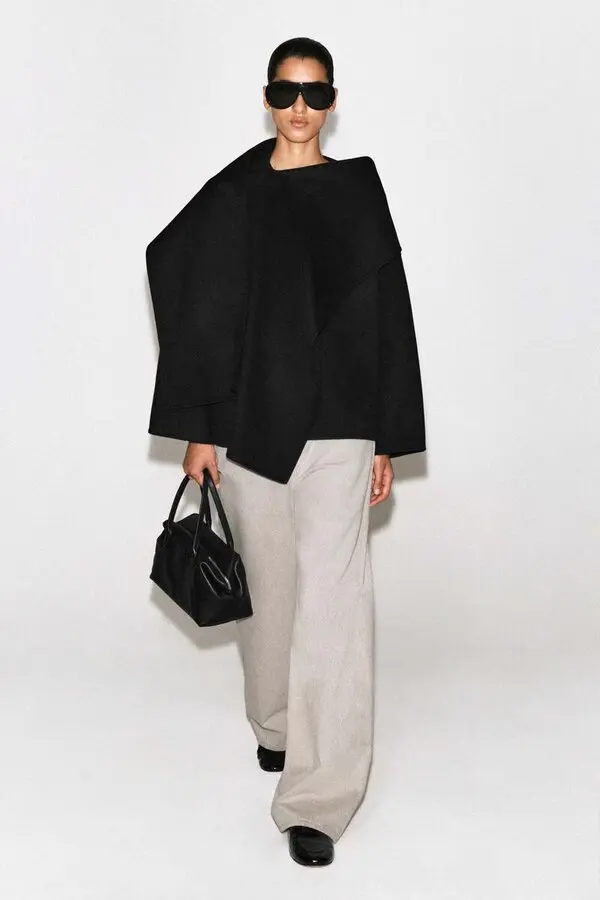 Cos Double-faced Wool-blend Scarf Jacket - Black