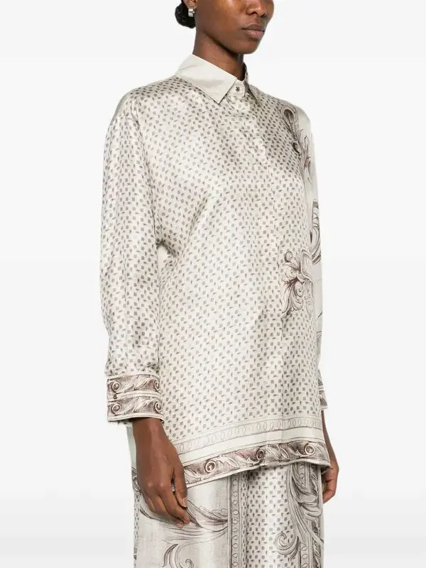 Max Mara Printed Silk Twill Shirt - Multicolor