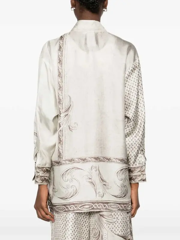Max Mara Printed Silk Twill Shirt - Multicolor