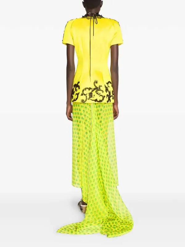 Dries Van Noten Long Silk Skirt With A Decorative Pattern