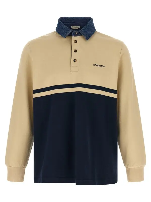 JW Anderson J.w.anderson Contrast Collar Polo Shirt - Multicolor