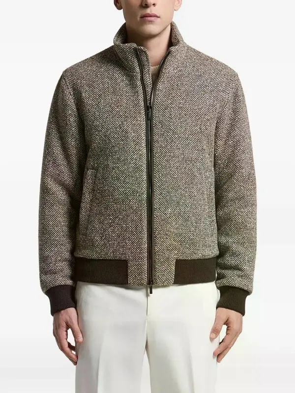 Peserico Herringbone-pattern Bomber Jacket