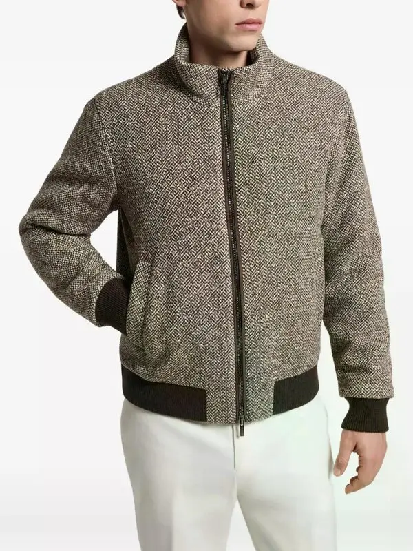 Peserico Herringbone-pattern Bomber Jacket
