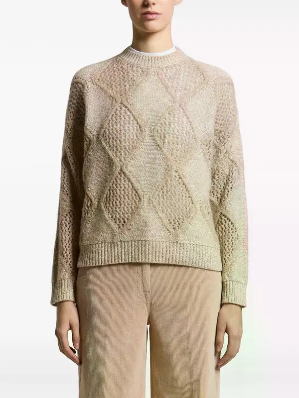 Peserico Argyle Open-knit Sweater