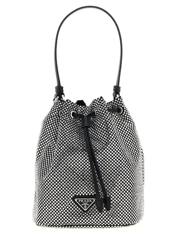 Prada Crystal' Bucket Bag - Gray