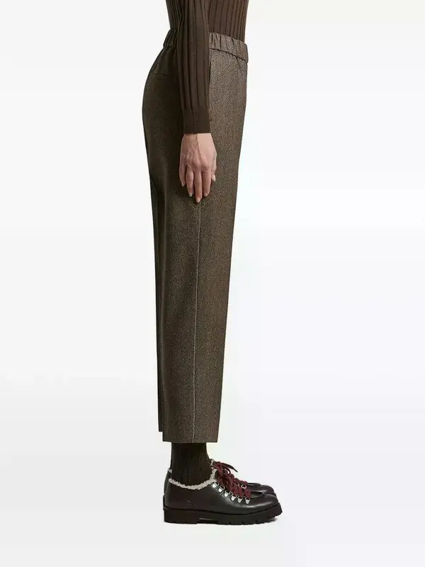 Peserico Elasticated-waistband Pressed-crease Trousers