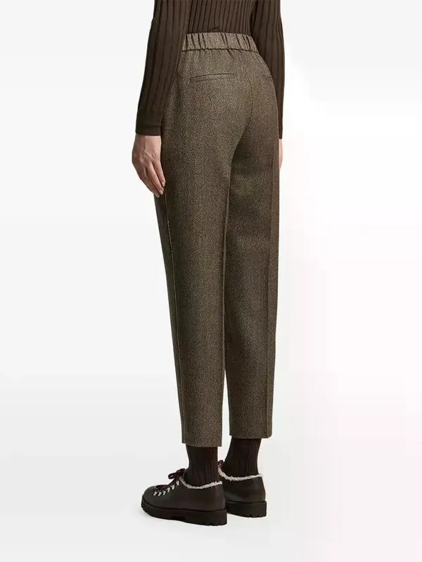 Peserico Elasticated-waistband Pressed-crease Trousers