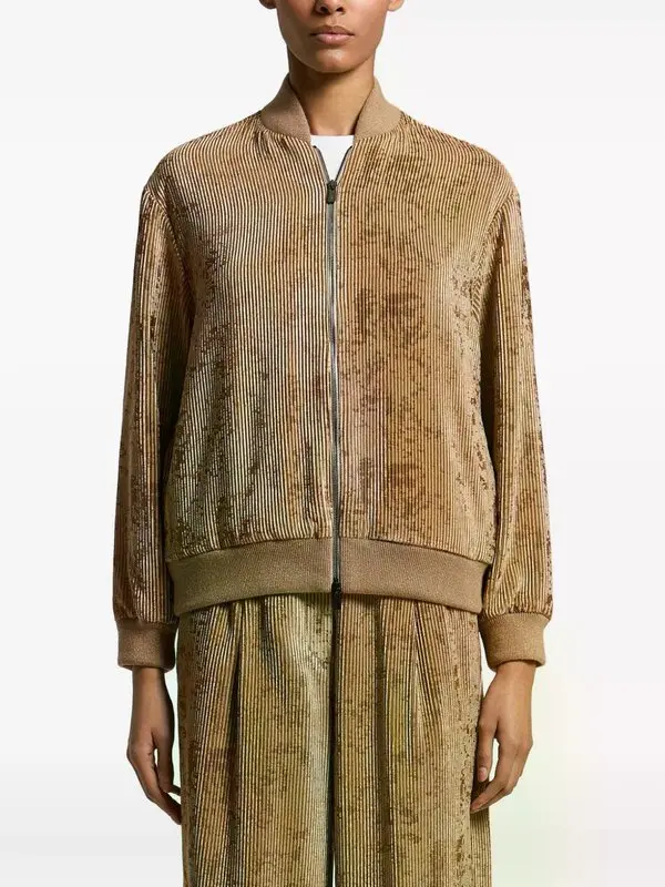Peserico Plissé-effect Bomber Jacket