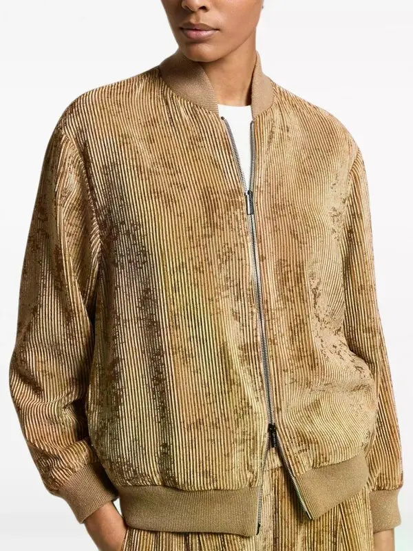 Peserico Plissé-effect Bomber Jacket