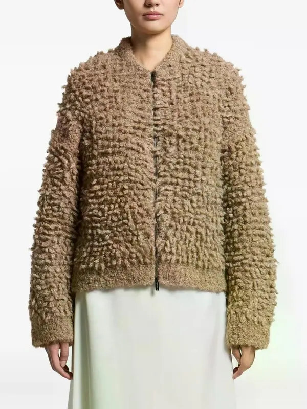 Peserico Bouclé-knit Zip-up Cardigan