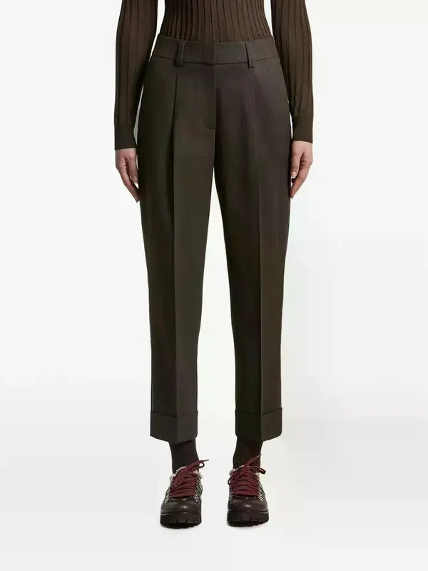 Peserico Beaded-trim Pleated Trousers - Brown