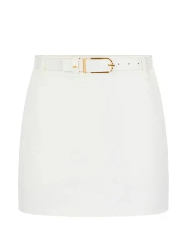 Elisabetta Franchi Double-layer Crêpe Miniskirt With Belt