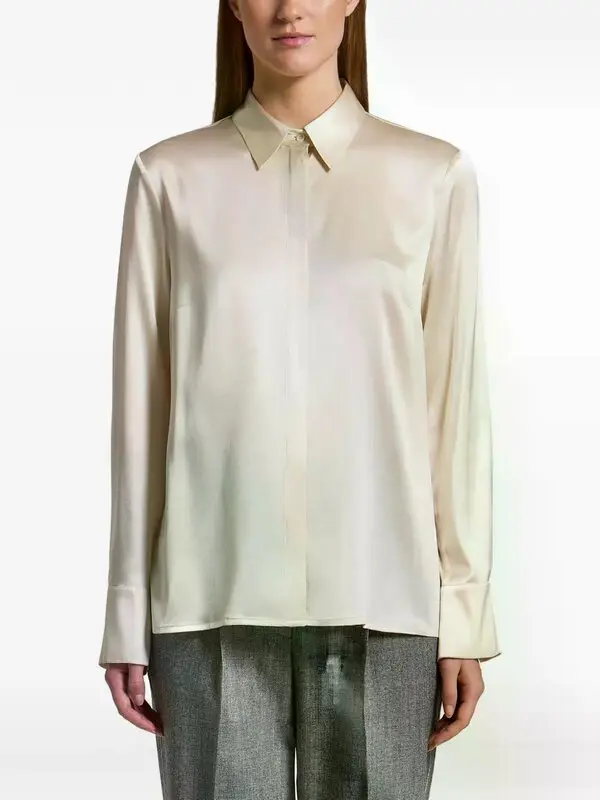 Peserico Satin-finish Concealed-fastening Blouse