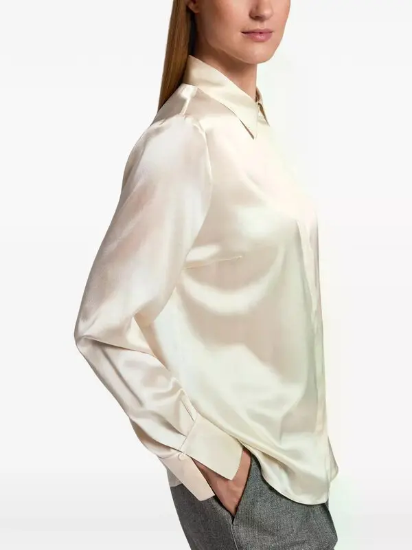 Peserico Satin-finish Concealed-fastening Blouse