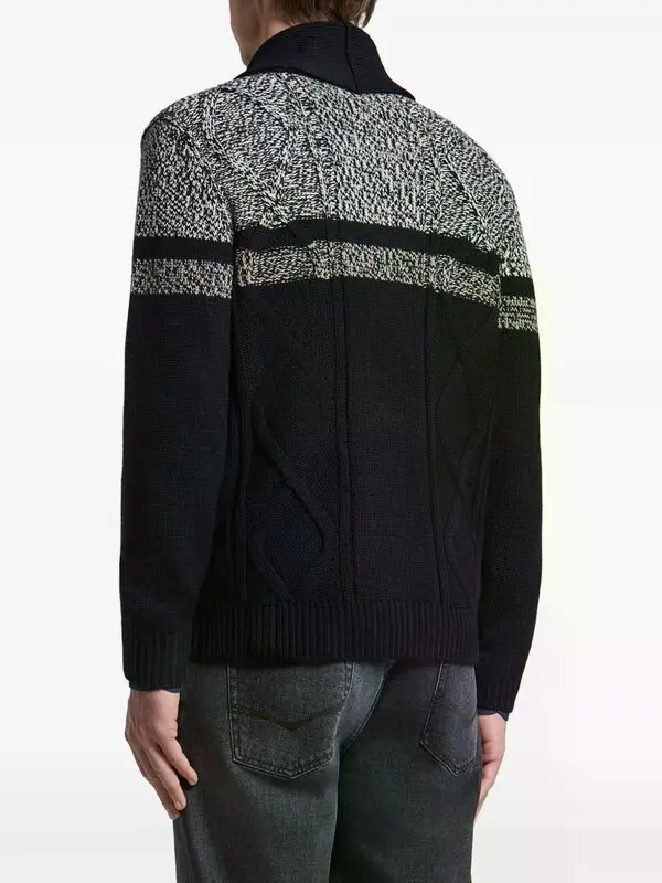 Peserico Cable-knit Shawl-collar Cardigan