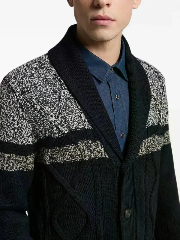 Peserico Cable-knit Shawl-collar Cardigan