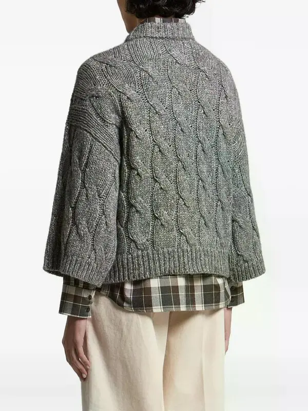 Peserico Cable-knit Sequin-embellished Sweater