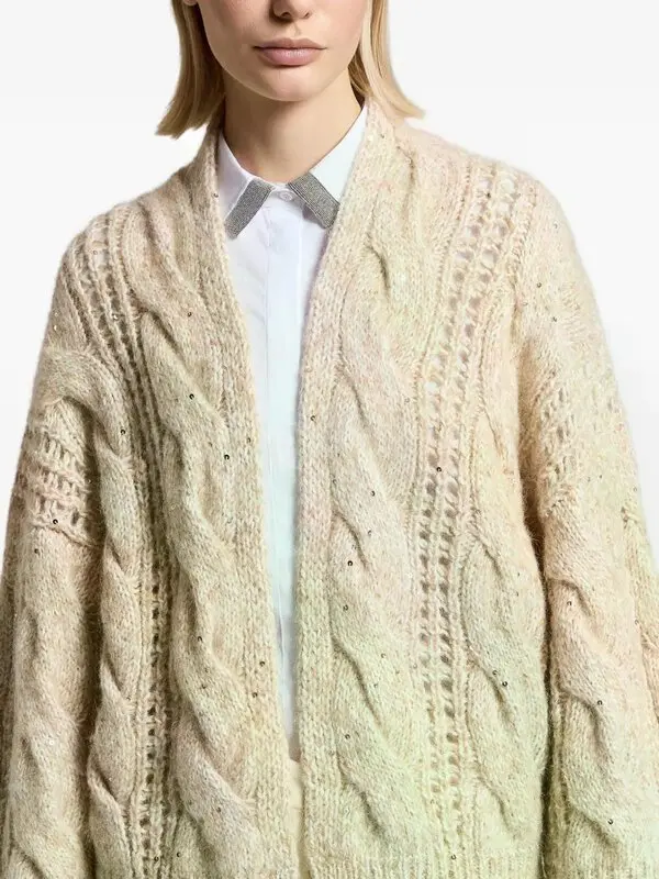 Peserico Sequin-embellished Cable-knit Cardigan