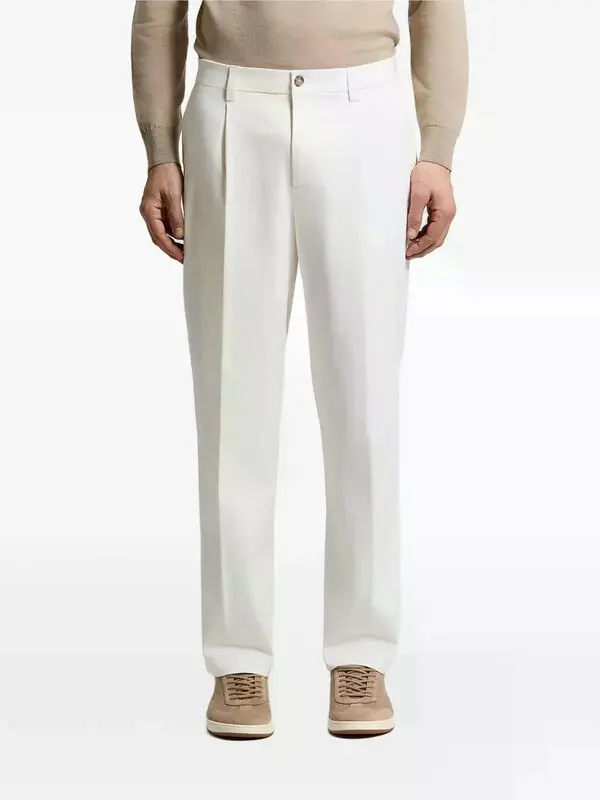 Peserico Pleated-detail Straight-leg Trousers - White