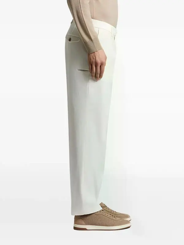 Peserico Pleated-detail Straight-leg Trousers - White