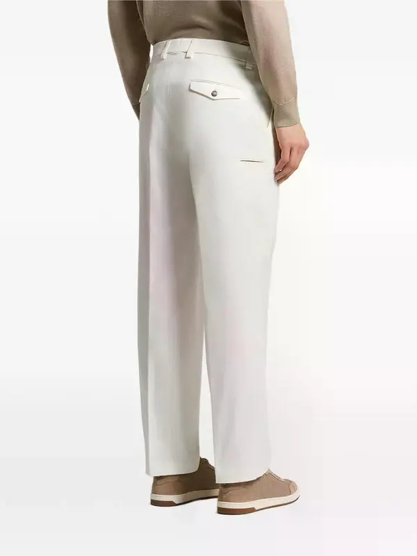 Peserico Pleated-detail Straight-leg Trousers - White