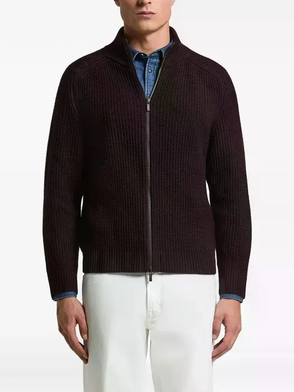 Peserico Waffle-knit Raglan-sleeve Cardigan