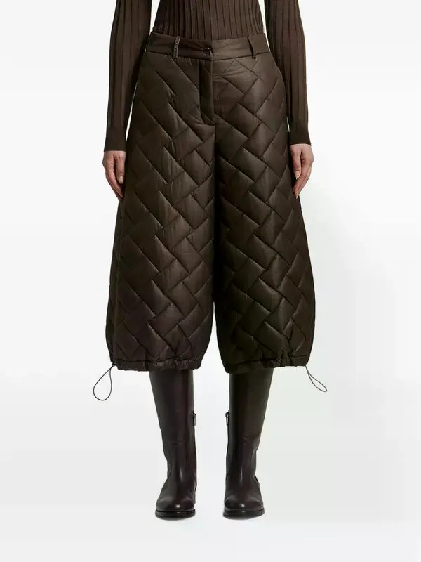 Peserico Quilted Drawstring Trousers - Brown