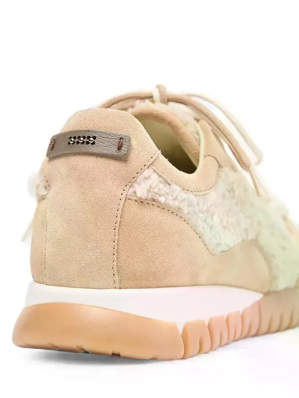 Peserico Shearling-panel Suede Sneakers