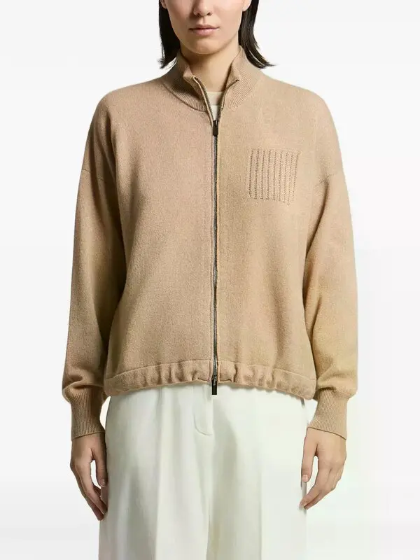 Peserico Zip-up Ribbed Cardigan
