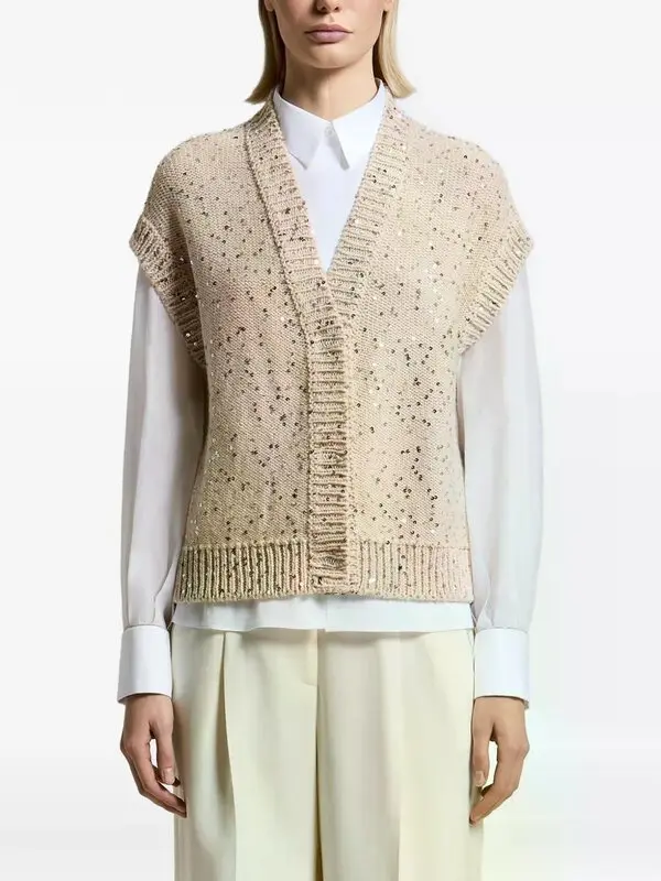 Peserico Sequin-embellished V-neck Cardigan