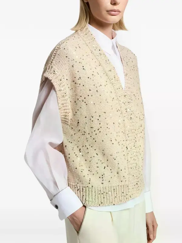 Peserico Sequin-embellished V-neck Cardigan