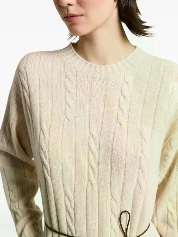 Peserico Cable-knit Belted Maxi Dress