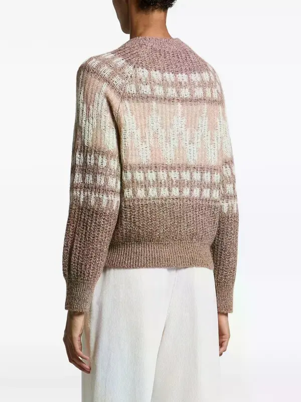 Peserico Fair Isle-knit Raglan-sleeve Sweater