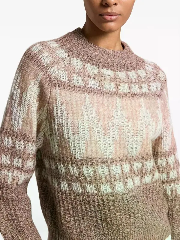 Peserico Fair Isle-knit Raglan-sleeve Sweater