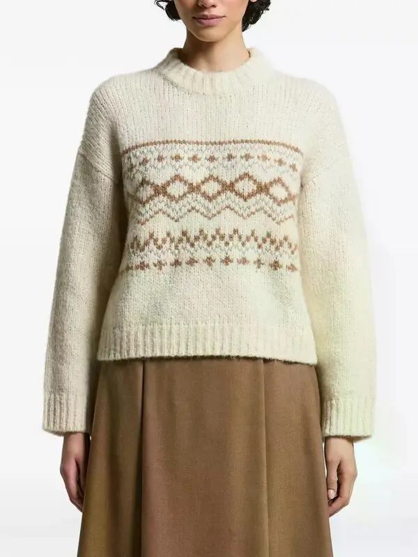 Peserico Intarsia-knit Dropped-shoulder Sweater