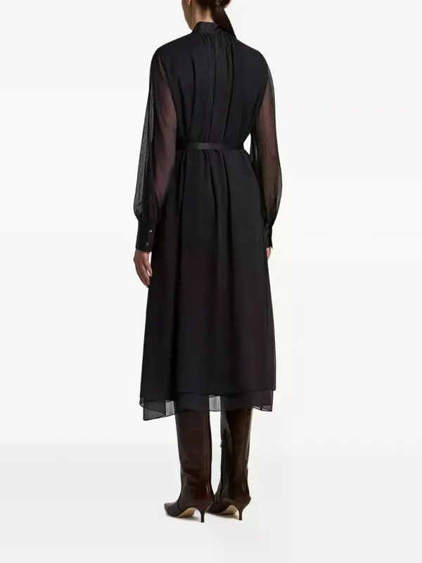 Peserico Tie-neck Belted Midi Dress