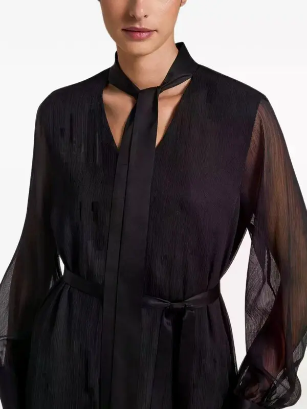 Peserico Tie-neck Belted Midi Dress