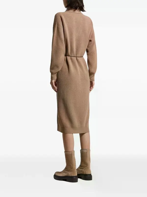 Peserico Ribbed-knit Belted Midi Dress