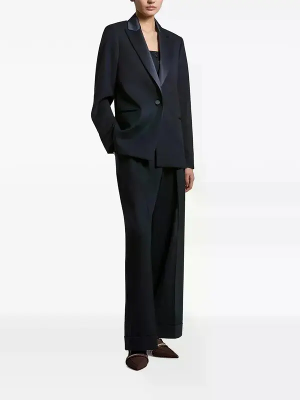 Peserico Satin-lapel Single-breasted Blazer - Blue