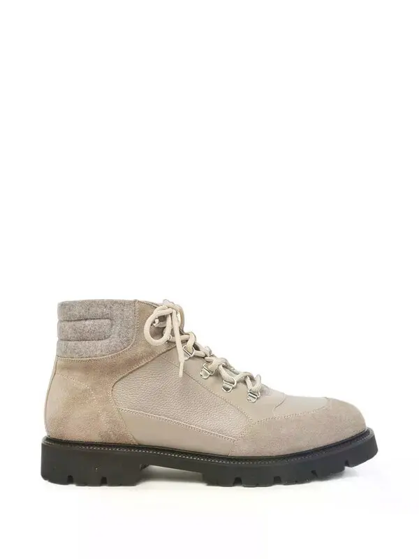 Peserico Panelled Lace-up Boots - Neutrals