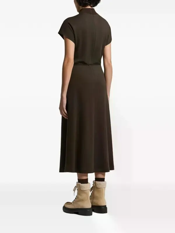 Peserico Belted High-neck Midi Dress