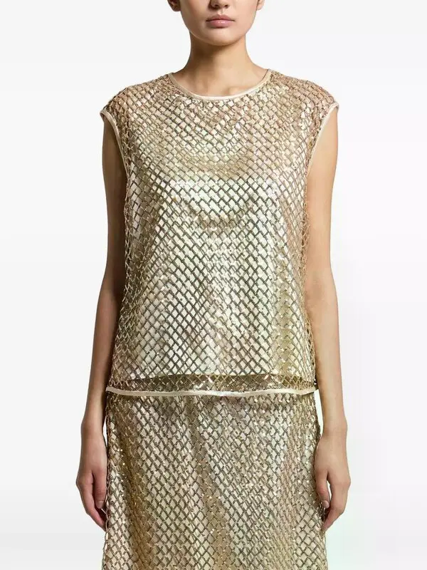 Peserico Sequin-embellished Sleeveless Top