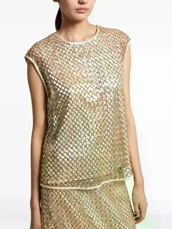 Peserico Sequin-embellished Sleeveless Top