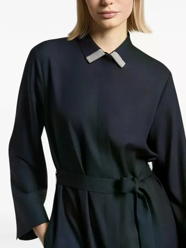 Peserico Embellished-collar Belted Maxi Dress