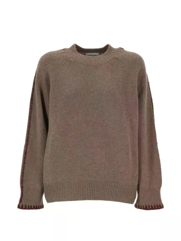 OLIVER LATTUGHI Blanket-stitched Raglan-sleeve Sweater